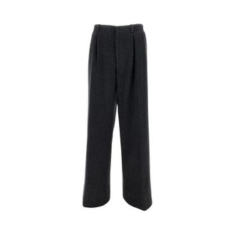 Durazzi Milano Femme, Pantalons, Gris, Taille: 44 FR Pinstripe Wide Pantalons