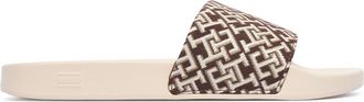 Tommy Hilfiger Pantoletten Tommy Hilfiger Monogram Pool Slide FW0FW09423 Braun