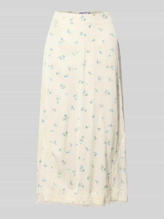 Jake*s Casual Ausgestellter Midi-Rock aus reiner Viskose Modell SateenSk