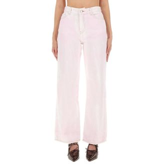 Ganni Femme, Jeans, Rose, Taille: W27 Wide Jeans
