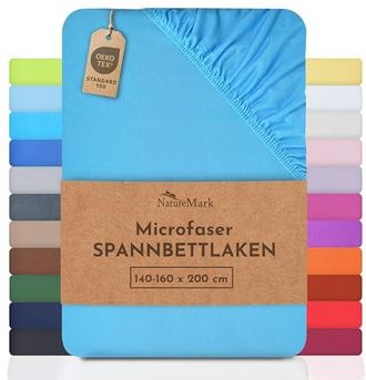 NatureMark Mikrofaser SPANNBETTLAKEN zum Sparpreis! viele Größen und Farben Markenware (140x200-160x200 cm, türkis)