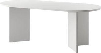 Selsey Esstisch Esszimmertisch Tisch Oval 90 x 204 cm Küchentisch OVO Weiß