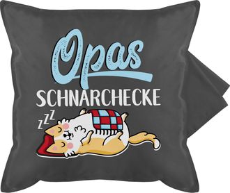 Shirtracer Kissenbezug - Opa Gro&szlig;vater - Opas Schnarchecke - wei&szlig;/blau - 50 x 50 cm - Grau - Geschenk f&uuml;r Kissen Opa, Grandpa schnarchplatz kuschelkissen opas+sc