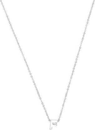 Luxenter Collier Alphabet finition argent - Lettre F, Mediano, M&eacute;tal, Sans pierre pr&eacute;cieuse