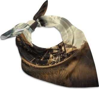 Generic Écharpe carrée rétro en soie légère pour le voyage et les cheveux, respirant, cadeau pour homme et femme, multicolore, 60x60cm