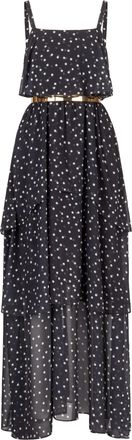 Apart Fashion APART Chiffonkleid aus Allover bedrucktem Chiffon, Nachtblau-Creme, 38