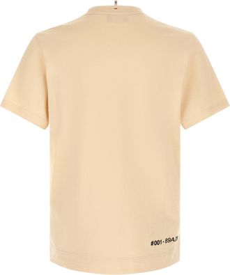 Moncler Logo-Printed Cotton T-Shirt - Beige