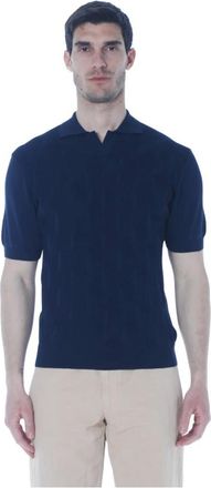 04651/ Homme, Tops, Bleu, Taille: S Polo de tennis avec motif losanges