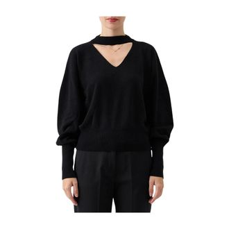 Federica Tosi Femme, Pulls, Noir, Taille: 36 FR Pullover Doppio V
