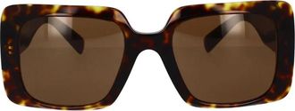 Versace Rechteckige Oversized Sonnenbrille mit Medusa-Logo - - Accessories - unisex - Braun - 54 MM