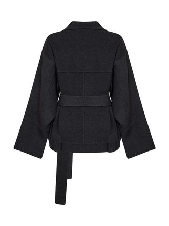 Khaite Womens Coat Alder Charcoal Wool Grey