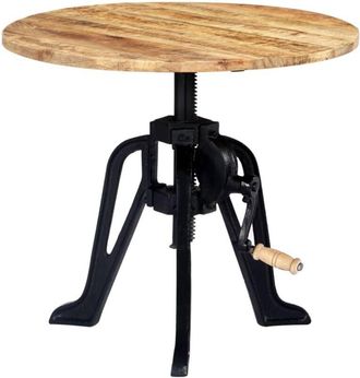 vidaXL Vidaxl - Table dappoint 60x(46-63) cm Bois de manguier massif et fonte