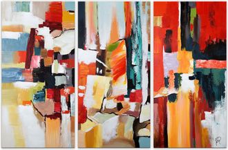 Arte Dal Mondo Adm - Peinture abstraite Tris Graffiti Multicolore