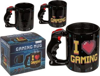 Out of the Blue witziger Gamer- Becher, I Love Gaming, reagiert auf Wärme und verändert sich dann für ca. 320 ml