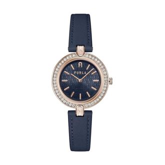 Furla Femme, Accessoires, Bleu, Taille: ONE Size Montre habill&eacute;e en cuir avec design classique