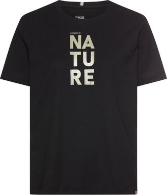 Camel Active Damen T-Shirt aus Reiner Baumwolle Kaviar, womenswear-3XL