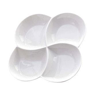 OSALADI Keramik Servierteller mit 4 F&auml;chern Snackplatte 22X22cm Lebensmittelechte Keramik Glatte Oberfl&auml;che Vielseitig f&uuml;r Snacks Kuchen und Salate Geeignet f