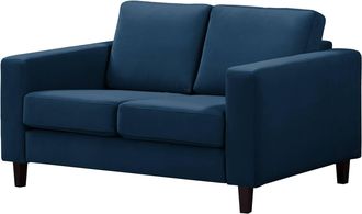 Norrwood home24 2-Sitzer Sofa Blau Samt Vaia 154 x 86 x 90cm Skandi