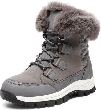 Dream Pairs Damen Winterstiefel Wasserdicht Warm gefütterte Schneestiefel Winterschuhe Winter Kurzschaft Stiefel Boots Schuhe,Size 36,Dunkelgrau,SDSB2305W-E