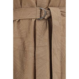 Brunello Cucinelli Floral Cotton Midi Dress - Beige