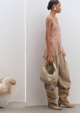 Mango Sac seau cuir anneaux &eacute;cru - Femme - Taille unique - MANGO