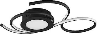 Trio Leuchten LED Deckenleuchte Jive 623410232, Metall Schwarz matt, inkl. 36 Watt LED, Fernbedienung, Dimmer, Farbwechsel, Nachtlicht