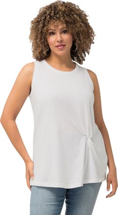 Ulla Popken Damen Top mit Knotendetail T-Shirt, Schneeweiß, 54-56