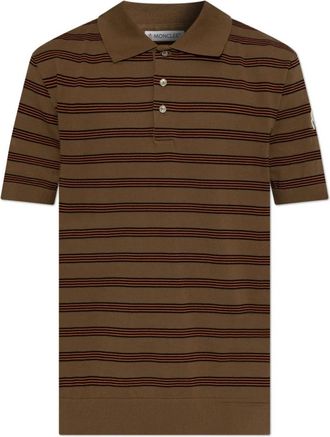 Moncler Homme, Tops, Brun, Taille: XL Polo avec &Eacute;cusson Logo