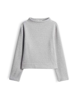 OPUS Sweatshirt Gaki aus Sweatware mit zweifarbiger Struktur Gerader Schnitt mit &uuml;berschnittener Schulter und zweifarbiger Optik