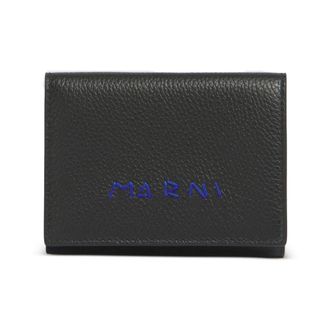 Marni Portafoglio triplo rammendo con logo - - Accessories - Herren - Schwarzk - ONE SIZE