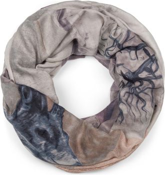 styleBREAKER Schlauchschal Loop Schal mit Hirsch Print
