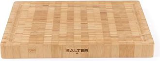 Salter Salter BW13308EU7 Bambus-Schneidebrett, großer Holzschneideblock, dickes, robustes Brett zum Schnitzen von Fleisch, Saftrille, Käseplatte, Charcuterie