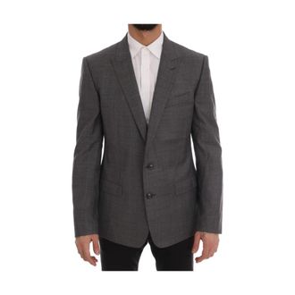 Dolce & Gabbana Grauer Martini Slim Blazer aus Wolle - - Jackets - Herren - Grau - XL