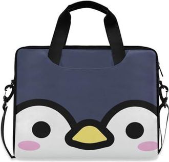 Alaza Sac pour ordinateur portable de 40,6 &agrave; 15,6 pouces - Motif visage dours bleu - Pour homme et femme - Pour &eacute;tudiants, travail, voyage, Pingouin A25736,