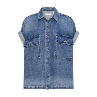 One Teaspoon Denim Kurzarm Oversized Hemd - - Blouses & Shirts - Damen - Blau - M