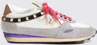 Valentino Garavani Stud Up Sneakers aus Leder und Nylon mit Butterfly-Stickerei
