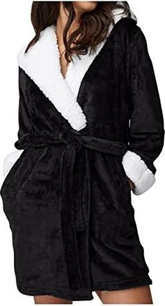 Generic Pyjama Courte polaire l&eacute;ger chaud en peluche longue flanelle v&ecirc;tements de nuit polaire &agrave; capuche peignoirs en peluche longues Robes Combi Pyjama Ferme