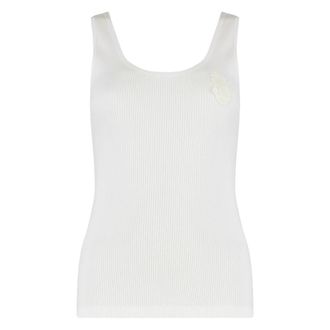 Chlo&eacute; Geripptes Tanktop mit Logopatch - - Tops - Damen - Wei&szlig; - M