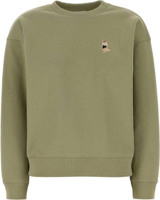 Maison Kitsun&eacute; Femme, Sweatshirts et sweats &agrave; capuche, Vert, Taille: 38 FR SweaT-shirt Confort Renard Habill&eacute; Maison Kitsun&eacute;