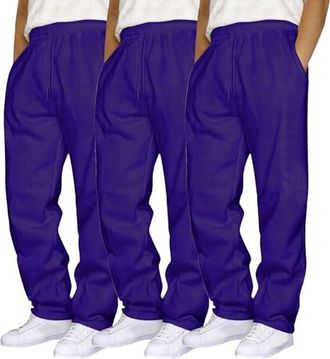 Generic Lot de 3 Baggy Jogging Homme Large Sport Sweatpants Y2k D&eacute;tente Travail Ample Pantalon Grande Taille Mens Mode Dint&eacute;rieur Taille Elastique Pantalons E