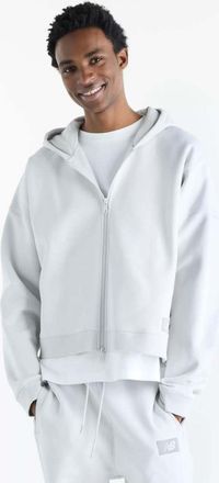 New Balance Athletics Fleece mit durchgehendem Rei&szlig;verschluss in Grau