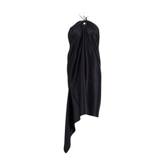 Ferragamo Femme, Robes, Noir, Taille: 34 FR Robe Sensuelle en Soie avec Col Halter