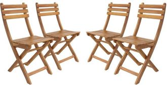 Sweeek Sweeek - Chaise de jardin calena pliable acacia (Lot de 4) 40 x 52 x 85 cm Naturel / Naturel