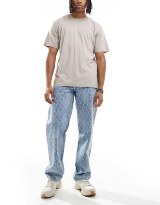 Calvin Klein Jeans Jean droit style années 90 à monogramme - Délavage clair-Bleu