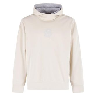 HUGO BOSS Peached-cotton Hoodie mit Double B Monogramm - - Sweatshirts & Hoodies - Herren - Beige - XL