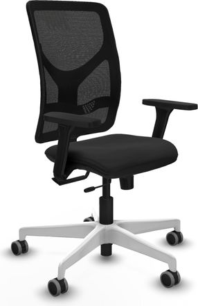 Piqueras y Crespo Bequemer Schreibtischstuhl aus Netzstoff, verstellbar, mit schwarzen Armlehnen, h&ouml;henverstellbare Lendenwirbelst&uuml;tze, ausgestattet mit Syncro/Traslack