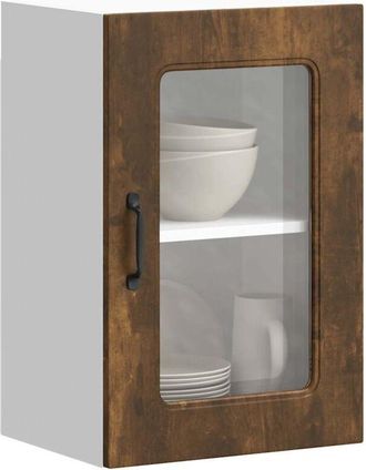 vidaXL Armoire murale de cuisine avec porte vitr&eacute;e Kalmar Ch&ecirc;ne fum&eacute; Bois ding&eacute;nierie Vidaxl