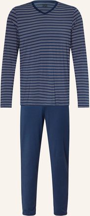 Schiesser Schlafanzug Long Life Soft blau