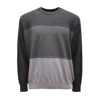 Armani Rundhals-Pullover aus Wolle - - Knitwear - Herren - Grau - L
