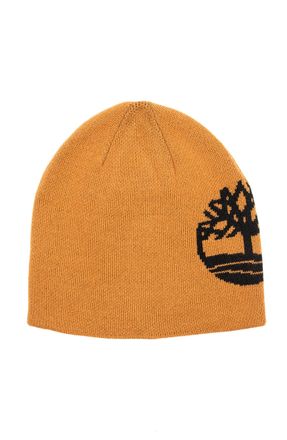 Timberland Herren Wendbare Mütze mit Logo aus Jacquard Winter-Hut, Weizen/Schwarz, Einheitsgröße